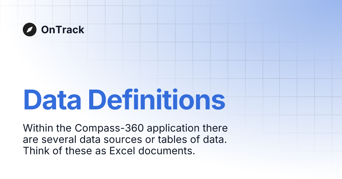 Data Definitions | OnTrack