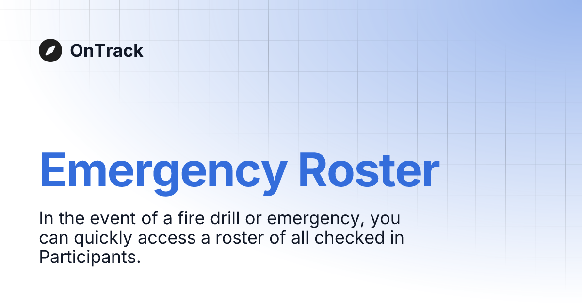 Emergency Roster | OnTrack